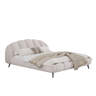 Mercer41 King Size Upholstered Platform Bed Chenille Thick Headboard ...