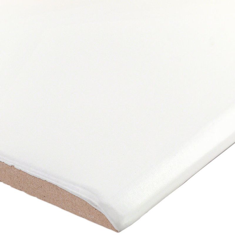 Bond Tile Essential 6" x 3" Matte Ceramic Bullnose Tile Trim in White ...