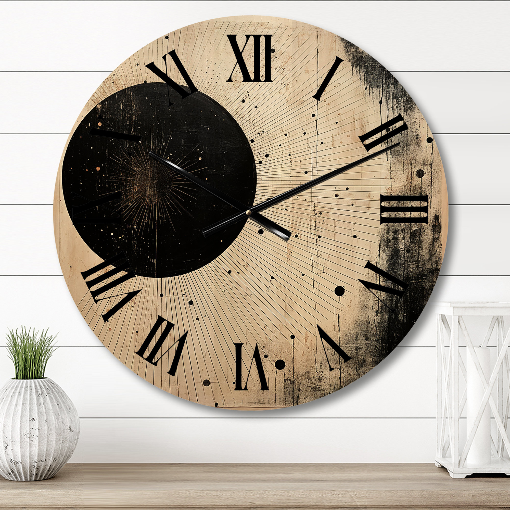 East Urban Home Grey Beige Mid Century Minimalist Oasis - Abstract ...