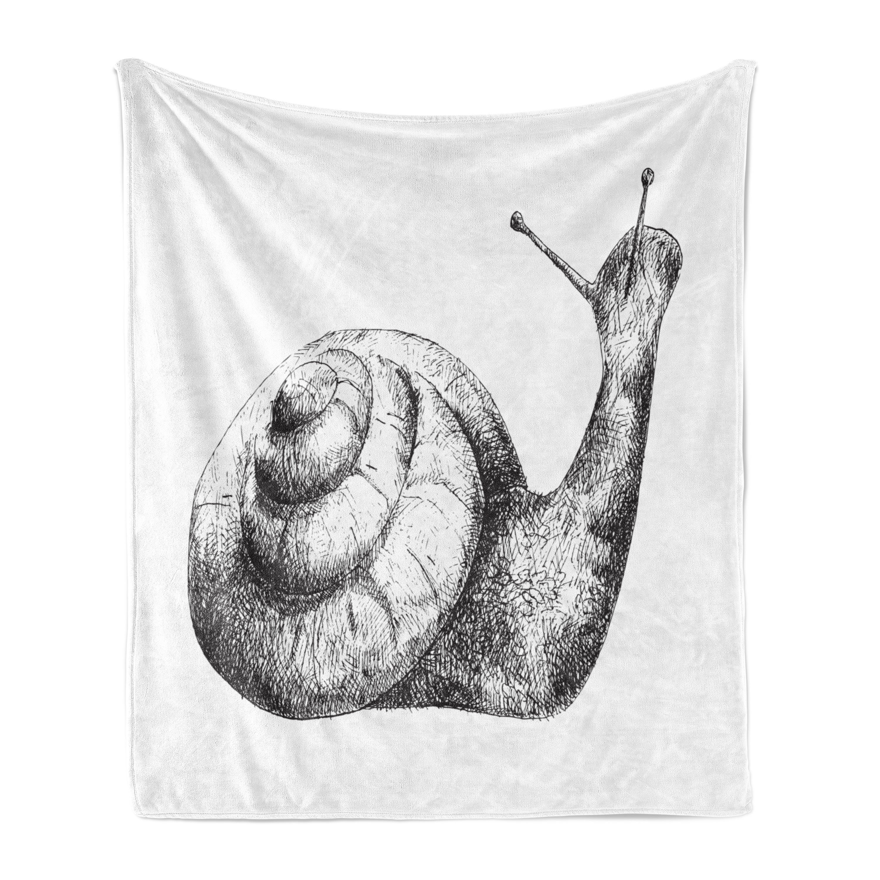 Ambesonne Snail Fleece Throw Blanket Hand Drawn Slug Sketch Design ...