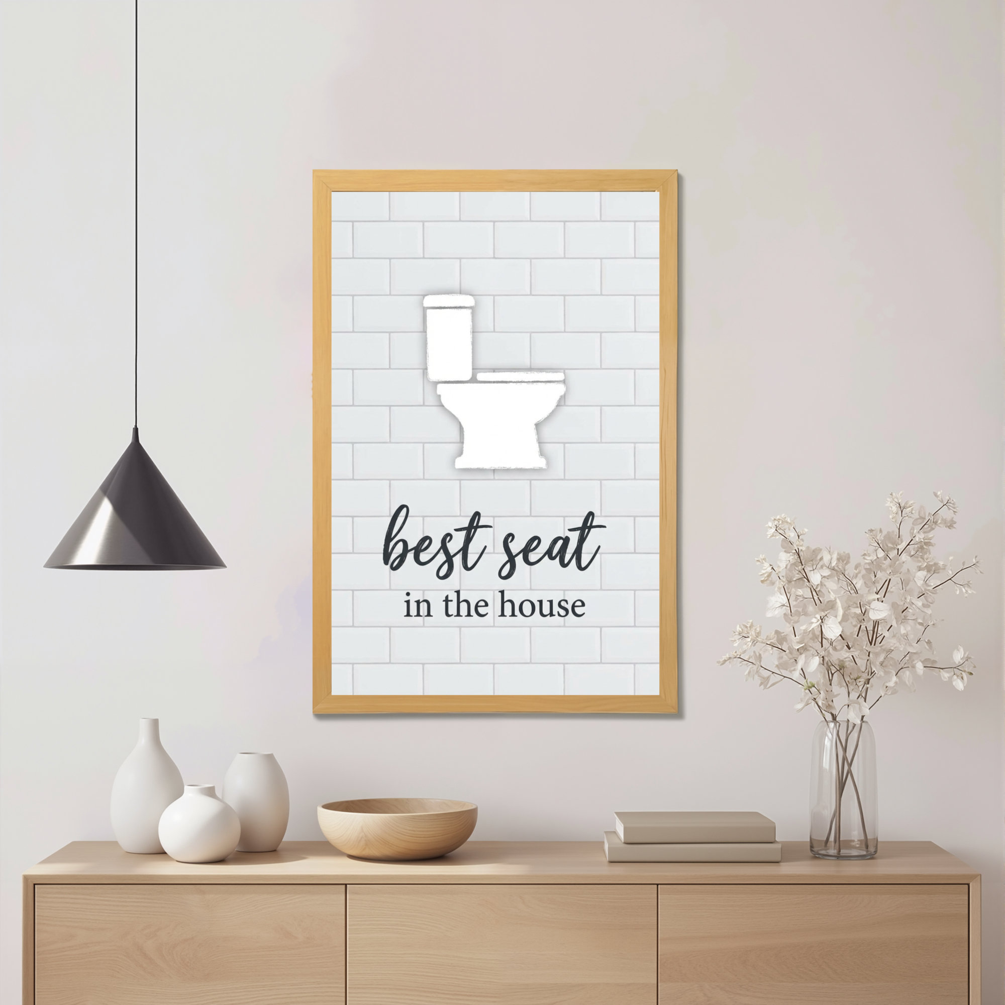 Ebern Designs Toilet Icon Best Seat In The House Canvas Wrapped Wall ...