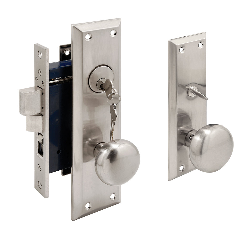 Prime-Line Entry Door Mortise Lockset, 2-1/2 In. Backset, Single ...
