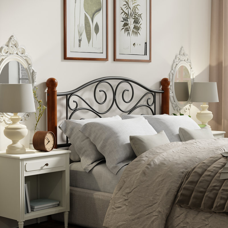 Lark Manor™ Analisha Metal and Solid Wood Post Headboard & Reviews ...