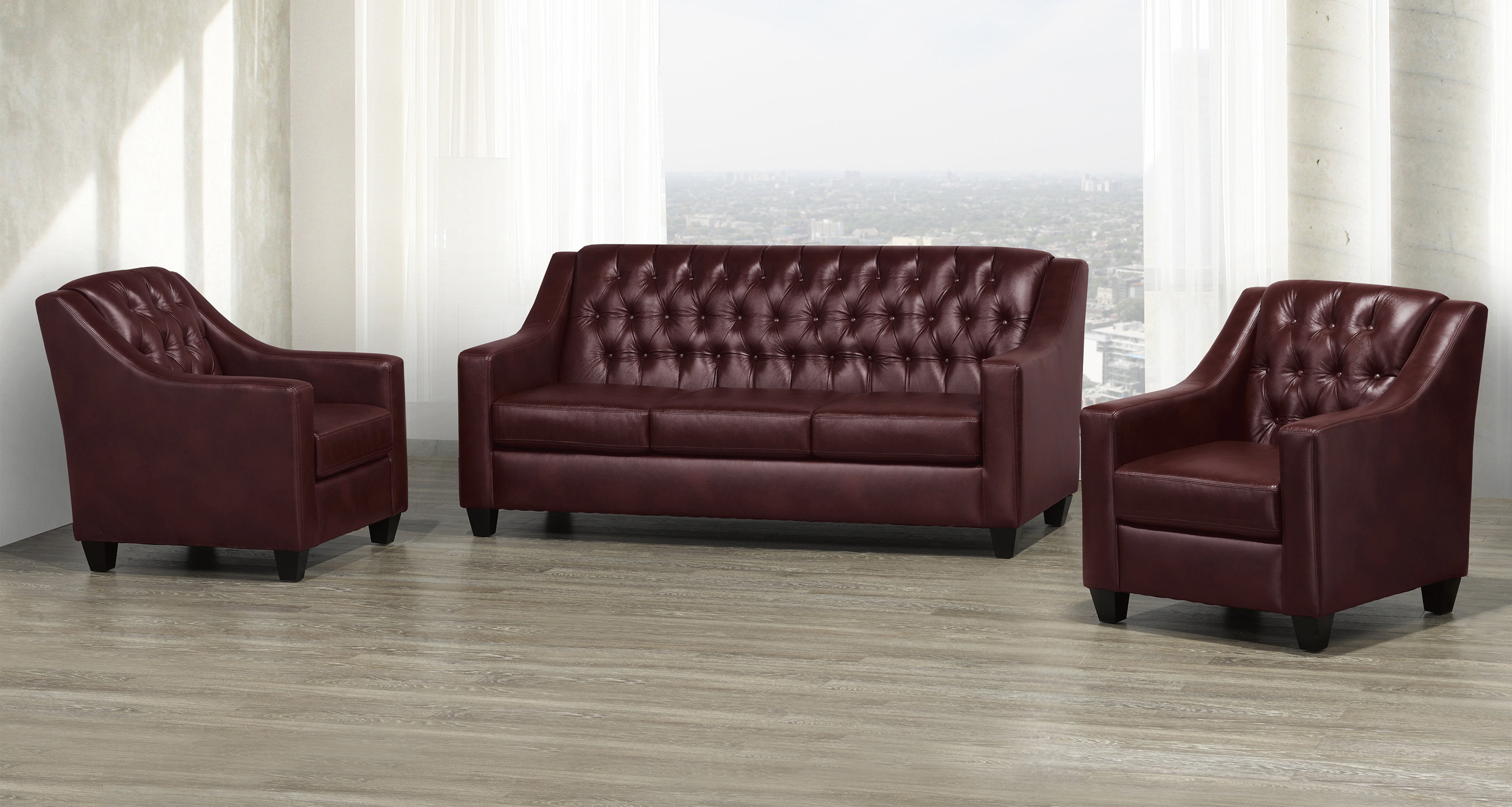 Darby Home Co Debolt 3 Piece Genuine Leather Living Room Set - Wayfair ...