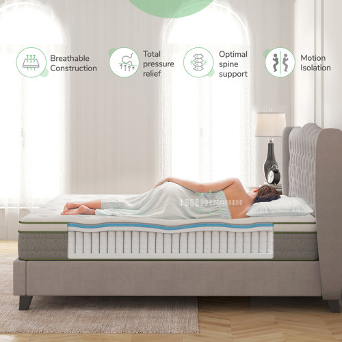 Home 10'' Medium Gel Infused Hybrid Mattress & Reviews | Wayfair