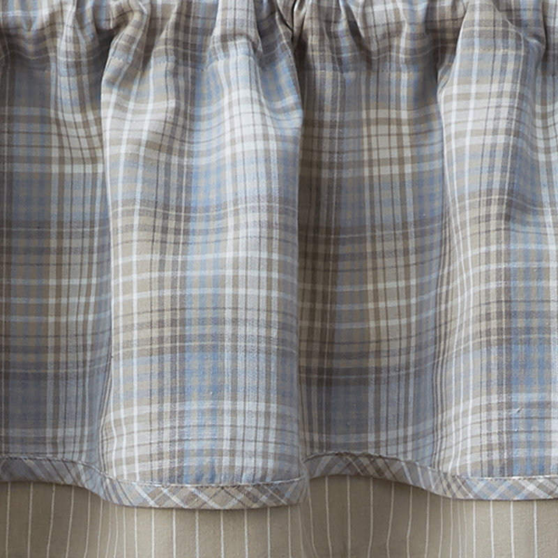 Gracie Oaks Gray Prairie Wood Lined Layered Valance 16'' L | Wayfair