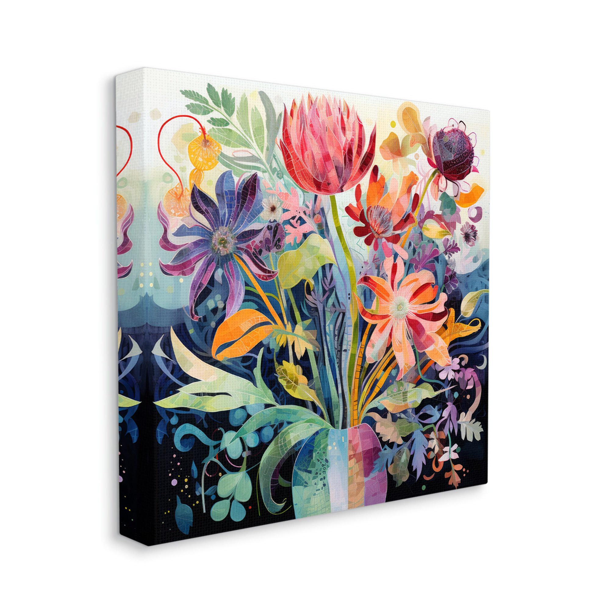 Winston Porter Busy Modern Florals Canvas Wall Art by Lazar Studio ...