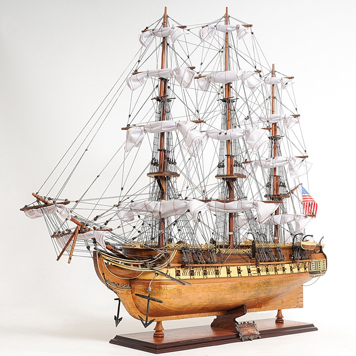 Old Modern Handicrafts Constitution Copper Bottom E.E Model Ship ...