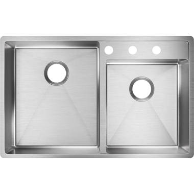 Franke Evolution 33" L x 22" W Double Basin Drop-In Kitchen Sink ...