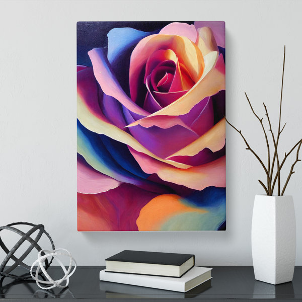 Marlow Home Co. Gaier Rose Flower Painting Vol.1 - Wrapped Canvas Print ...
