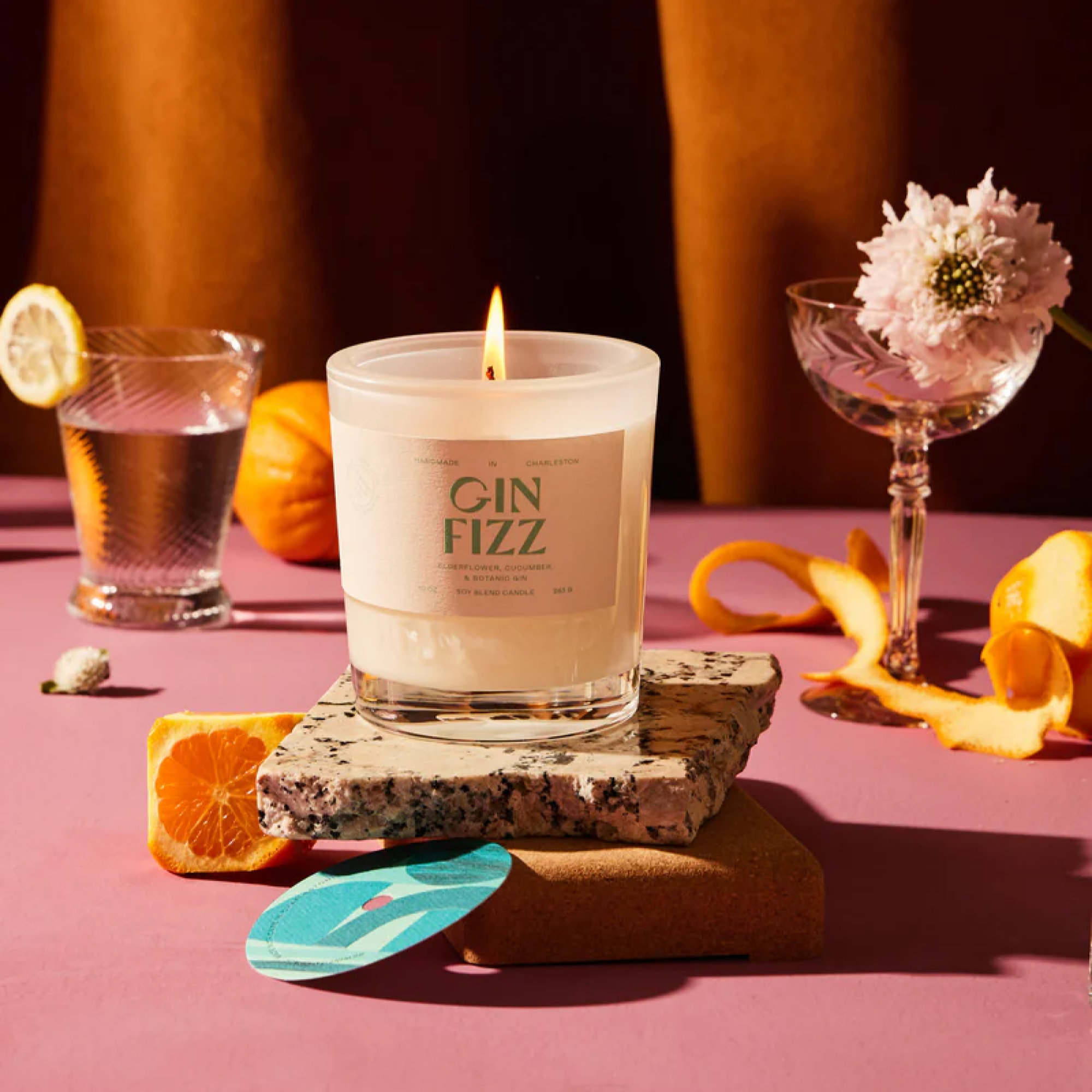Rewined Cocktail Collection Handmade Gin Fizz Candle, 6Oz | Wayfair