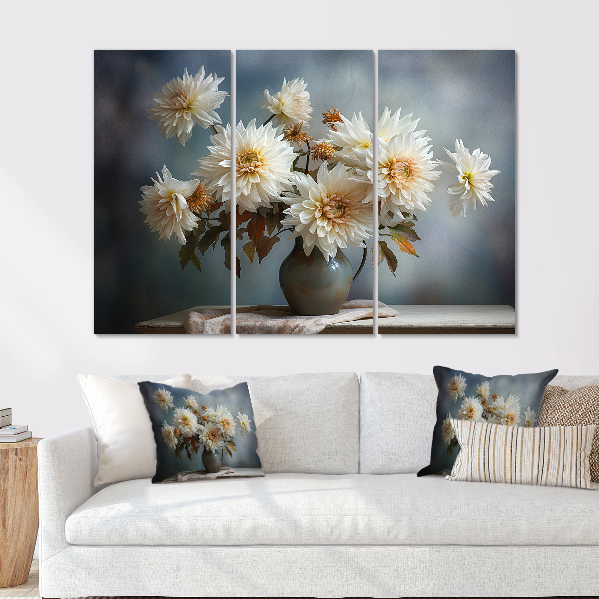 Latitude Run® White Mums Bouquet Still Life I - Mums Wall Art Print Set ...