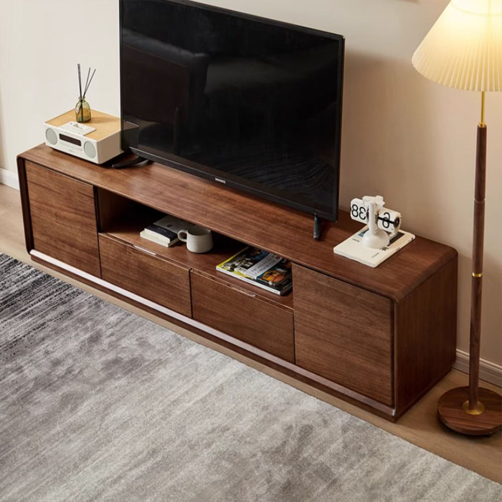 jessica Modern All Solid Wood Simple TV Cabinet 86.61'' Media Console ...
