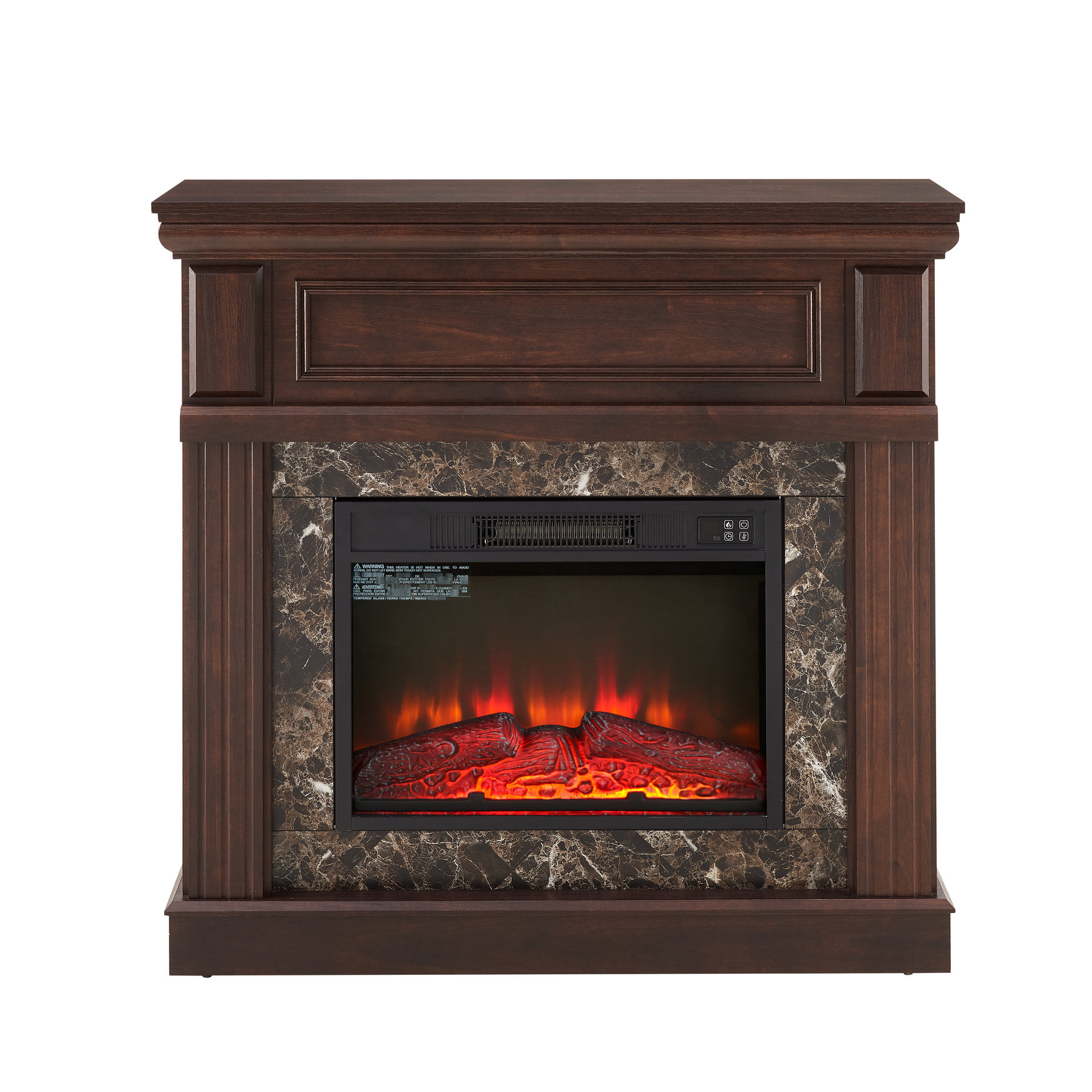 Darby Home Co Cherry Electric Fireplace - 40.32"W X 14"D 40"H, Compact ...