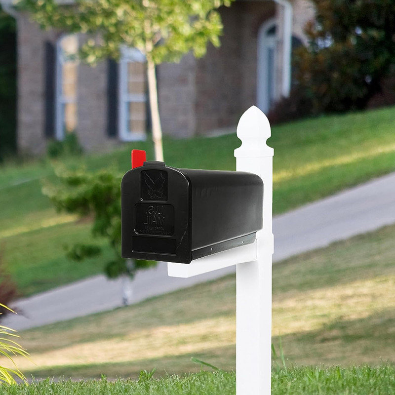JASODI Medium Capacity, Plastic Post Mount Mailbox, Black | Wayfair