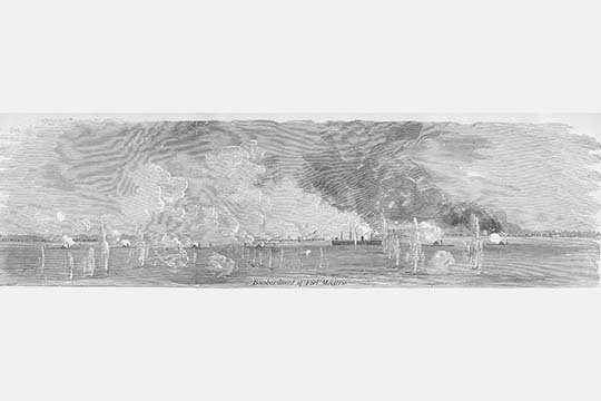 Buyenlarge Siege of Charleston Fort Moultrie by Frank Leslie - Painting ...