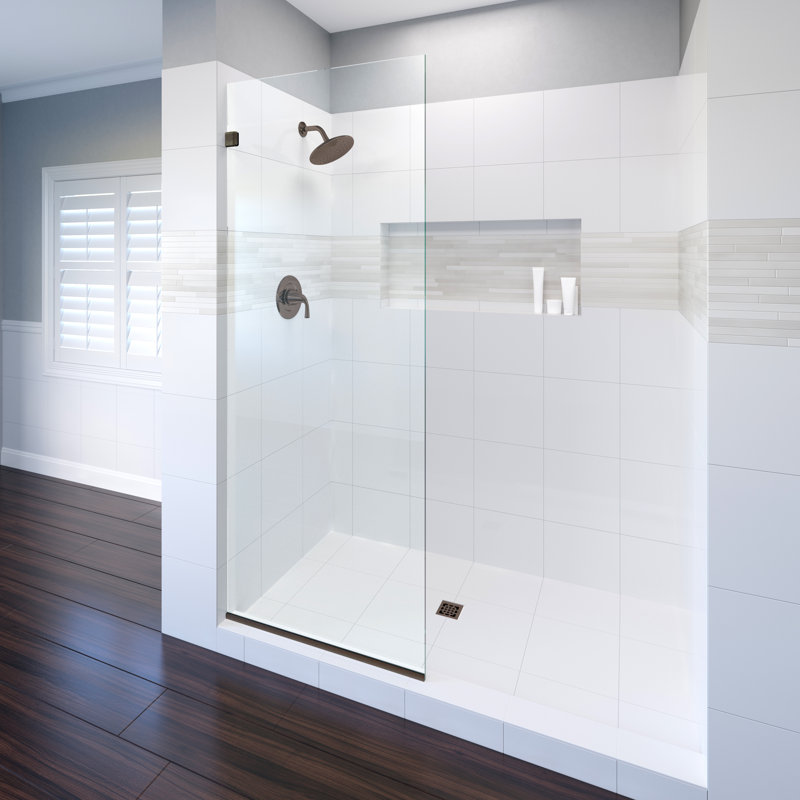 Basco Celesta 34'' - 36'' W x 76'' H Frameless Shower Door with Clear ...