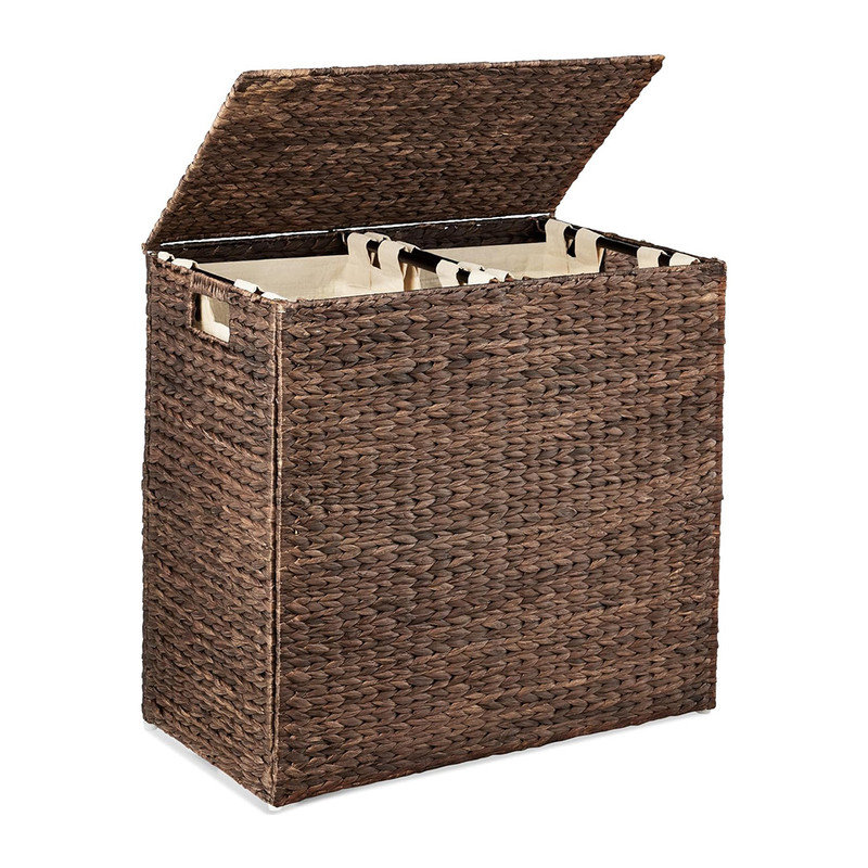 Filbop Large Double Laundry Hamper with Lid,Natural Handwoven,2 ...