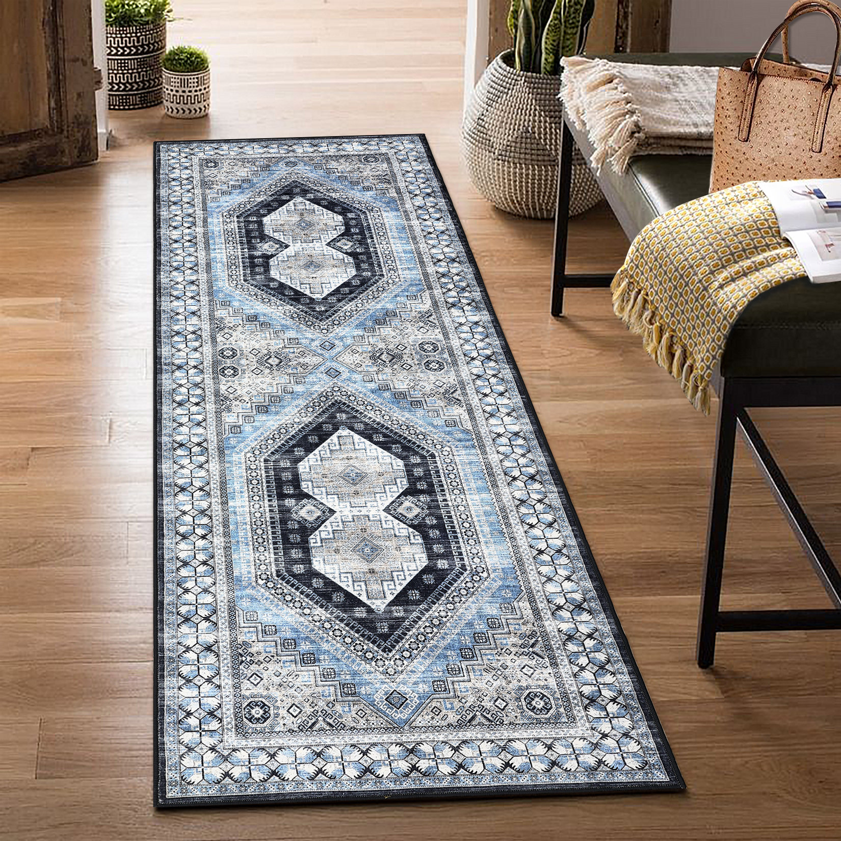 Bungalow Rose Maribela Area Rug with Non-Slip Backing | Wayfair