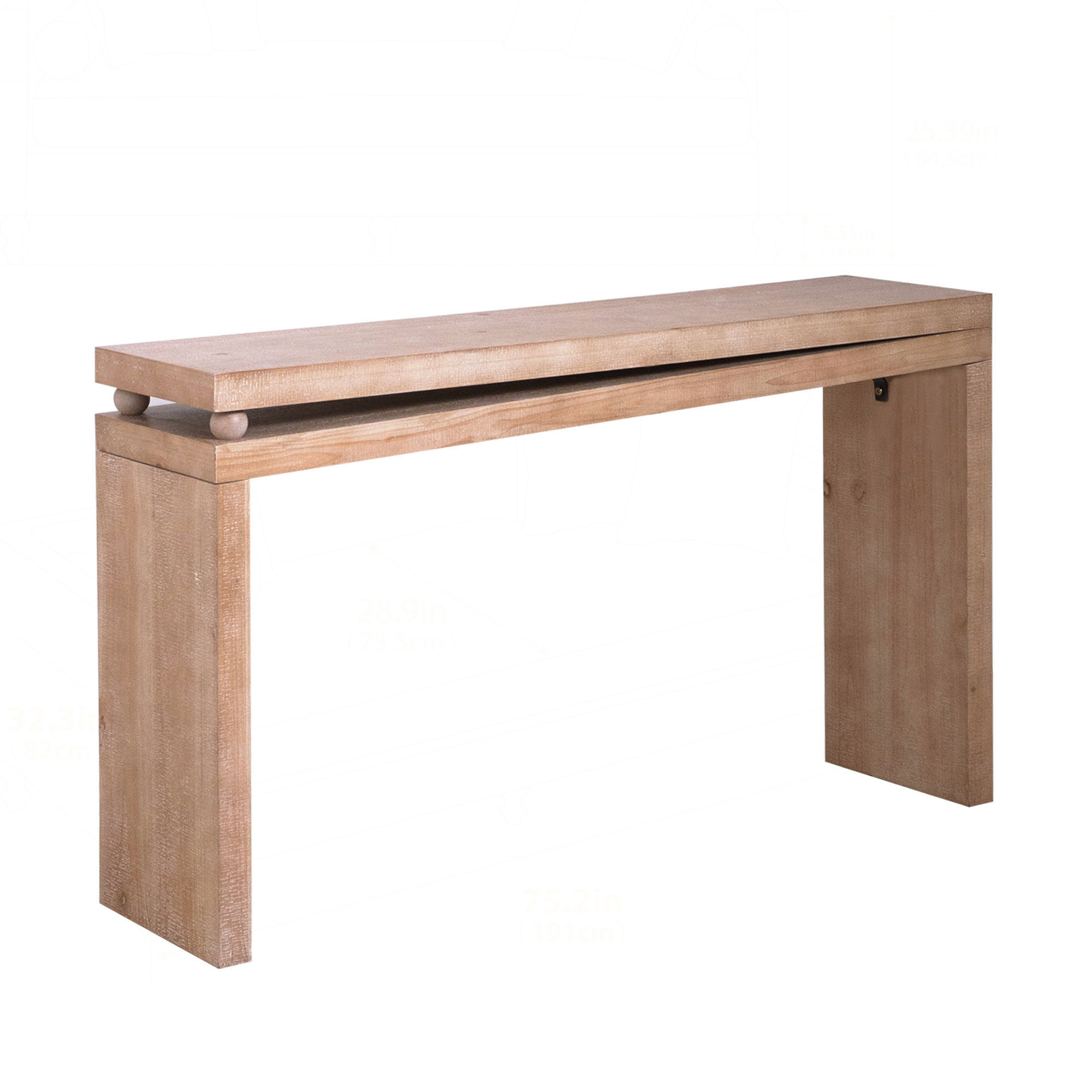 Latitude Run® Versatile Rustic Console Table for Various Spaces with ...