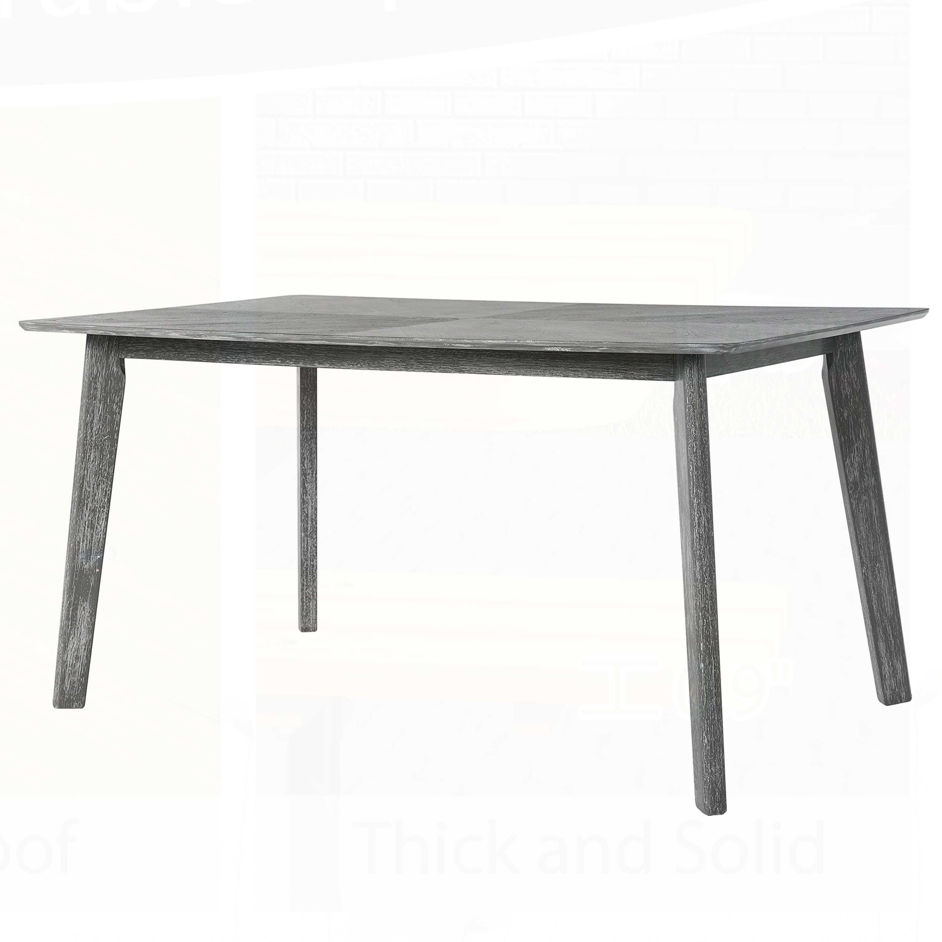 George Oliver Retro Dining Table, Kitchen Room Table for 6, Minimalist Rectangular Dinette Table ...