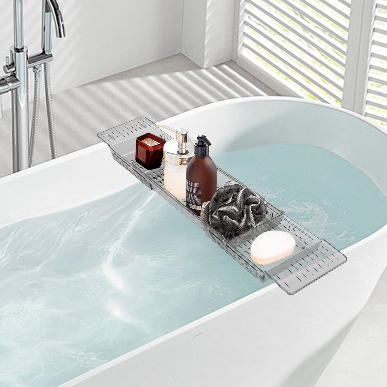 Rebrilliant Bath Tub Tray Bath Tub Table Tray Shelf For Shower ...