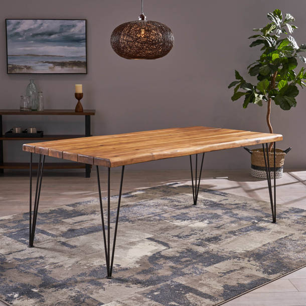 Union Rustic Vikesha Solid Wood Dining Table & Reviews | Wayfair