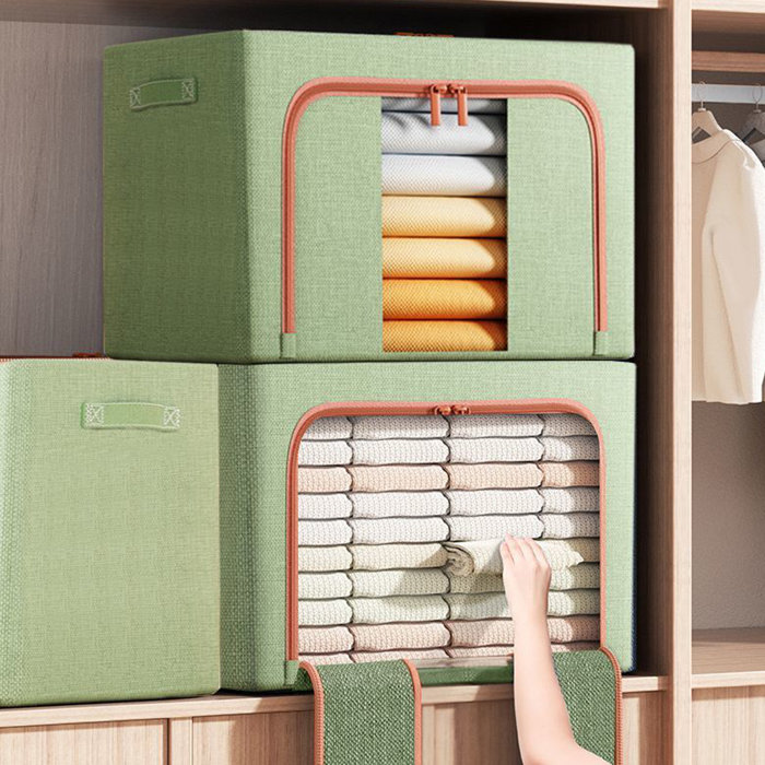 Latitude Run® Clothes Storage Bins Boxes with Metal Frame - (Extra ...