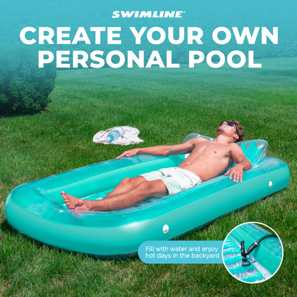 Swimline Original Inflatable Suntan Tub Lounge Float with Adjustable ...