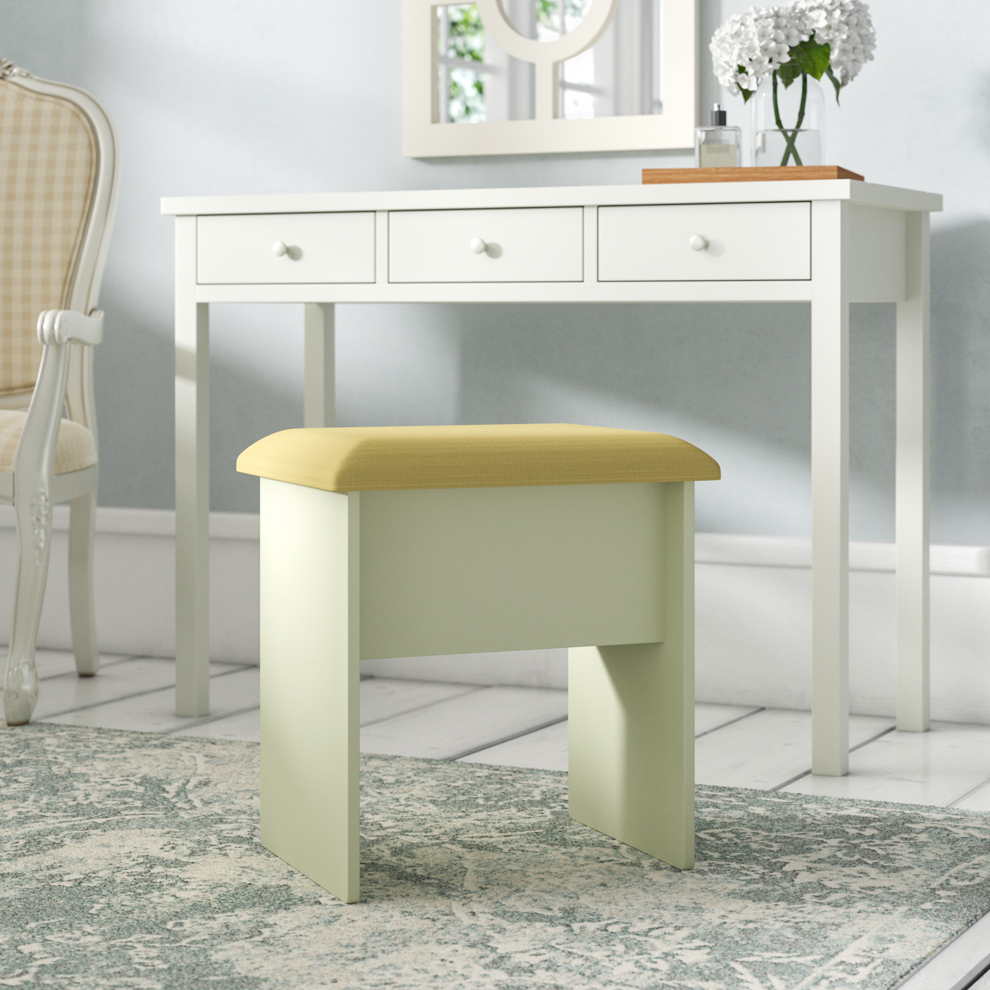 Brayden Studio Bineau 51cm Tall Dressing Table Stool & Reviews ...