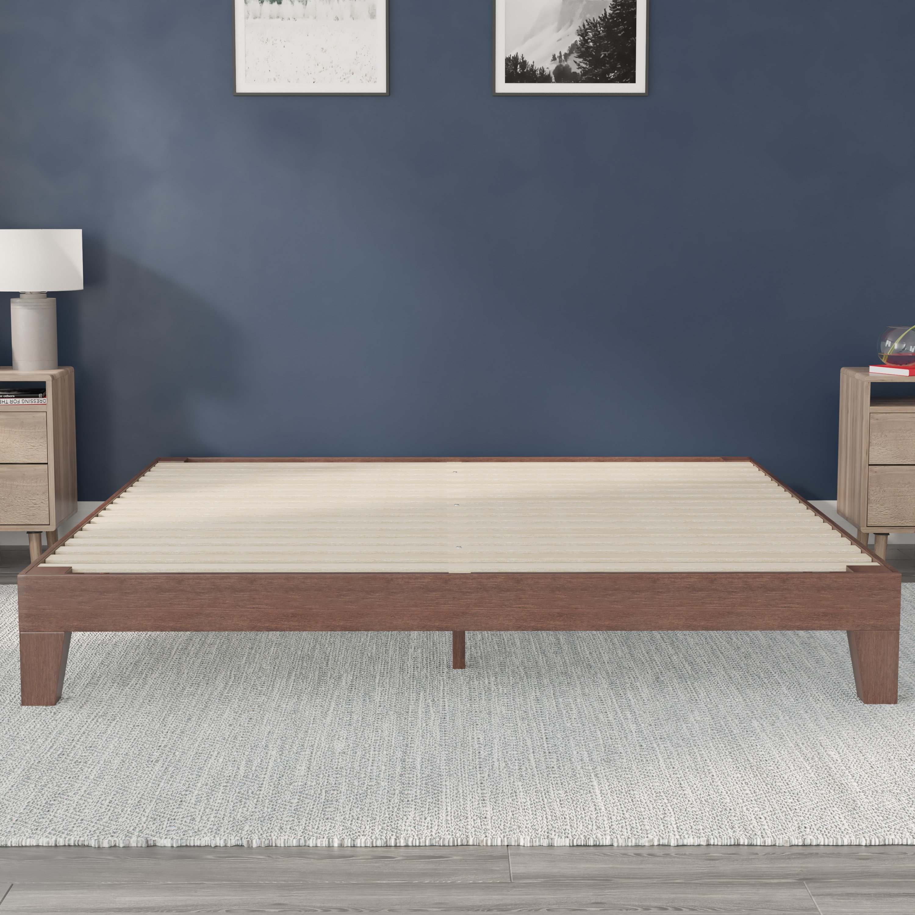 Ebern Designs Platform Bed with Wooden Support Slats, No Box Spring ...