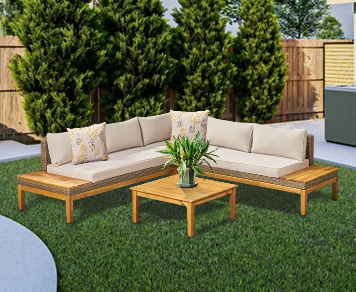 Latitude Run® Dashay 5 - Person Outdoor Seating Group with Cushions ...