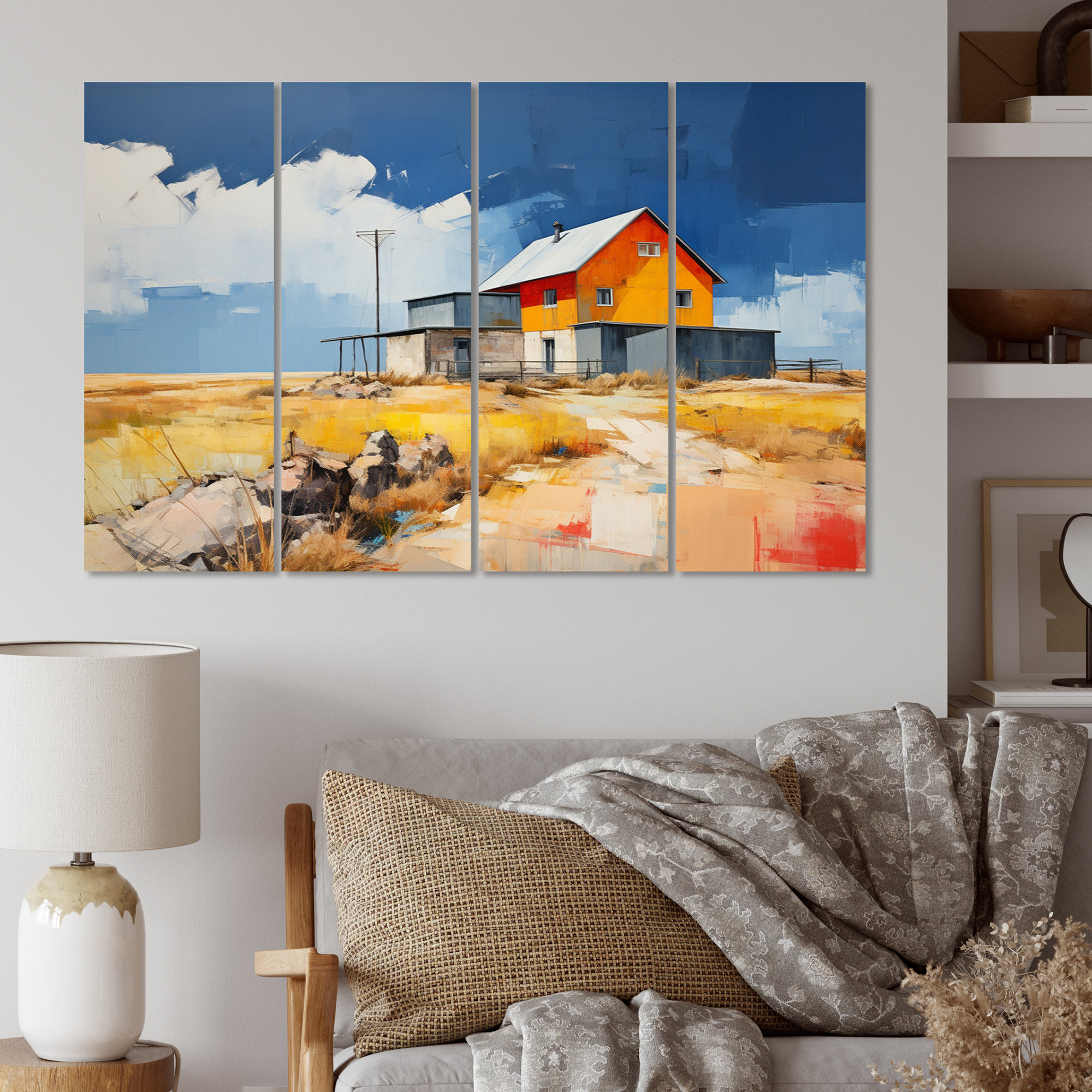 August Grove Farmhouse Farmstead Abstraction II - Modern Wall Art Print ...