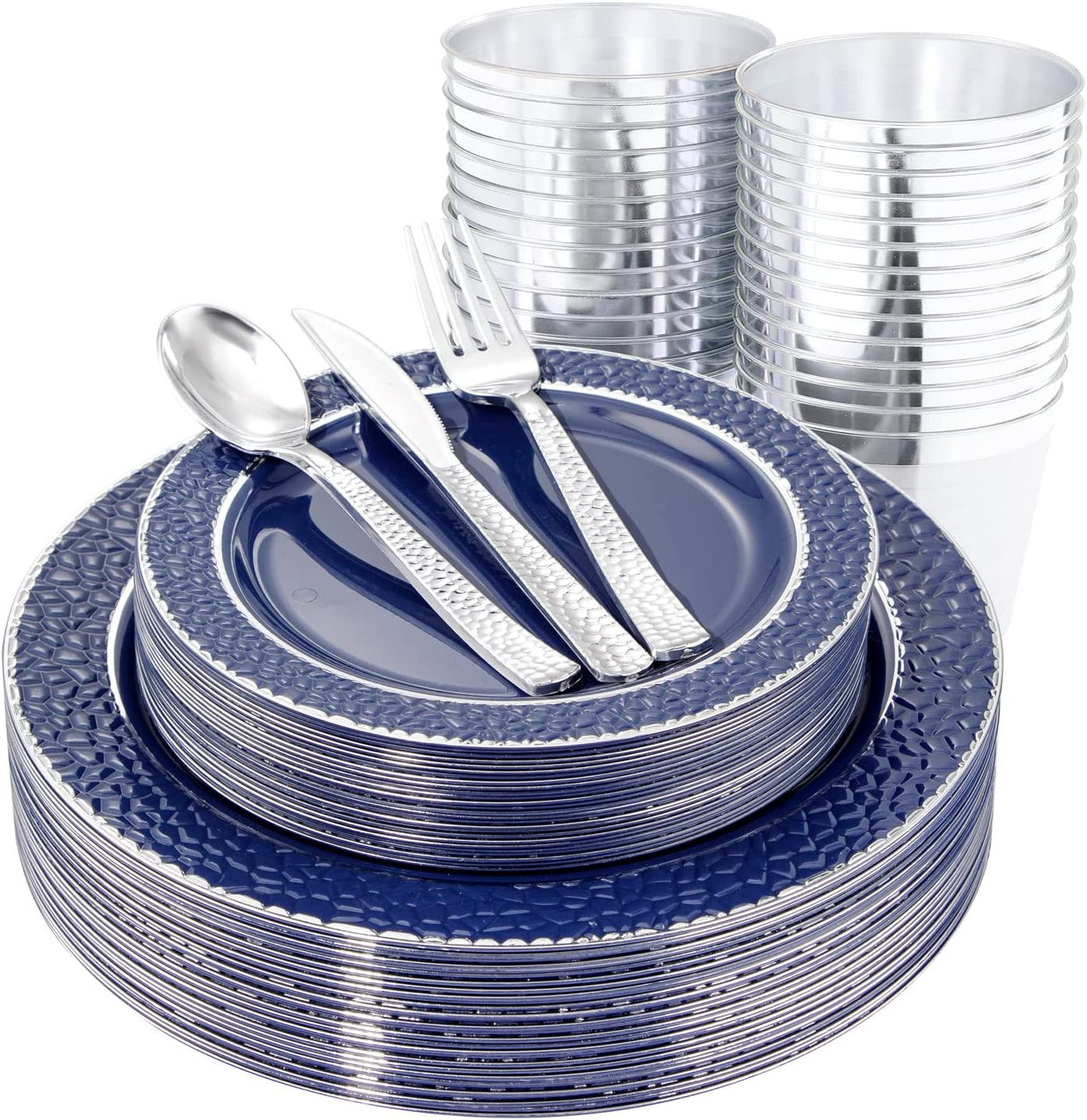 OPTERWQ 150 Pieces Disposable Multipurpose Cutlery Set - Dinner Plates ...