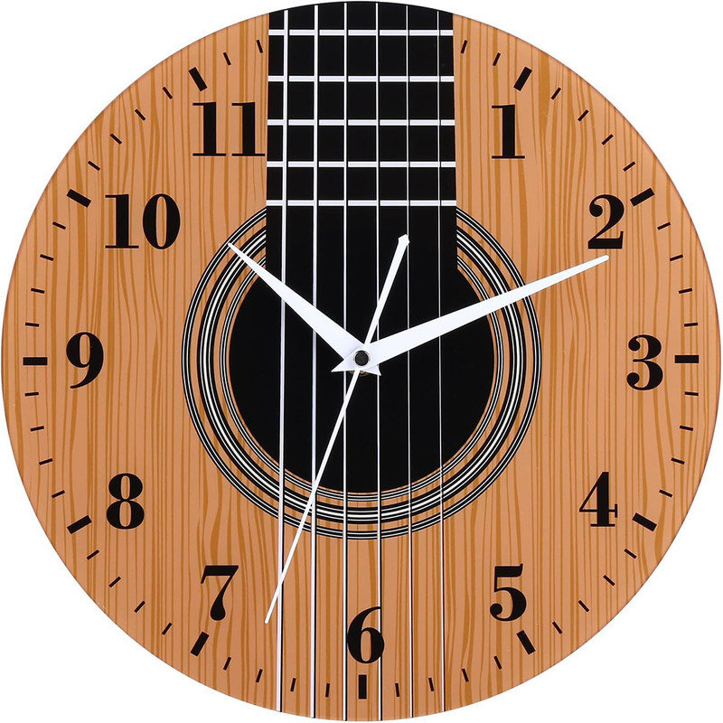 Latitude Run® 12 Inch Music Themed Wall Clock with Wooden Guitar Dial ...