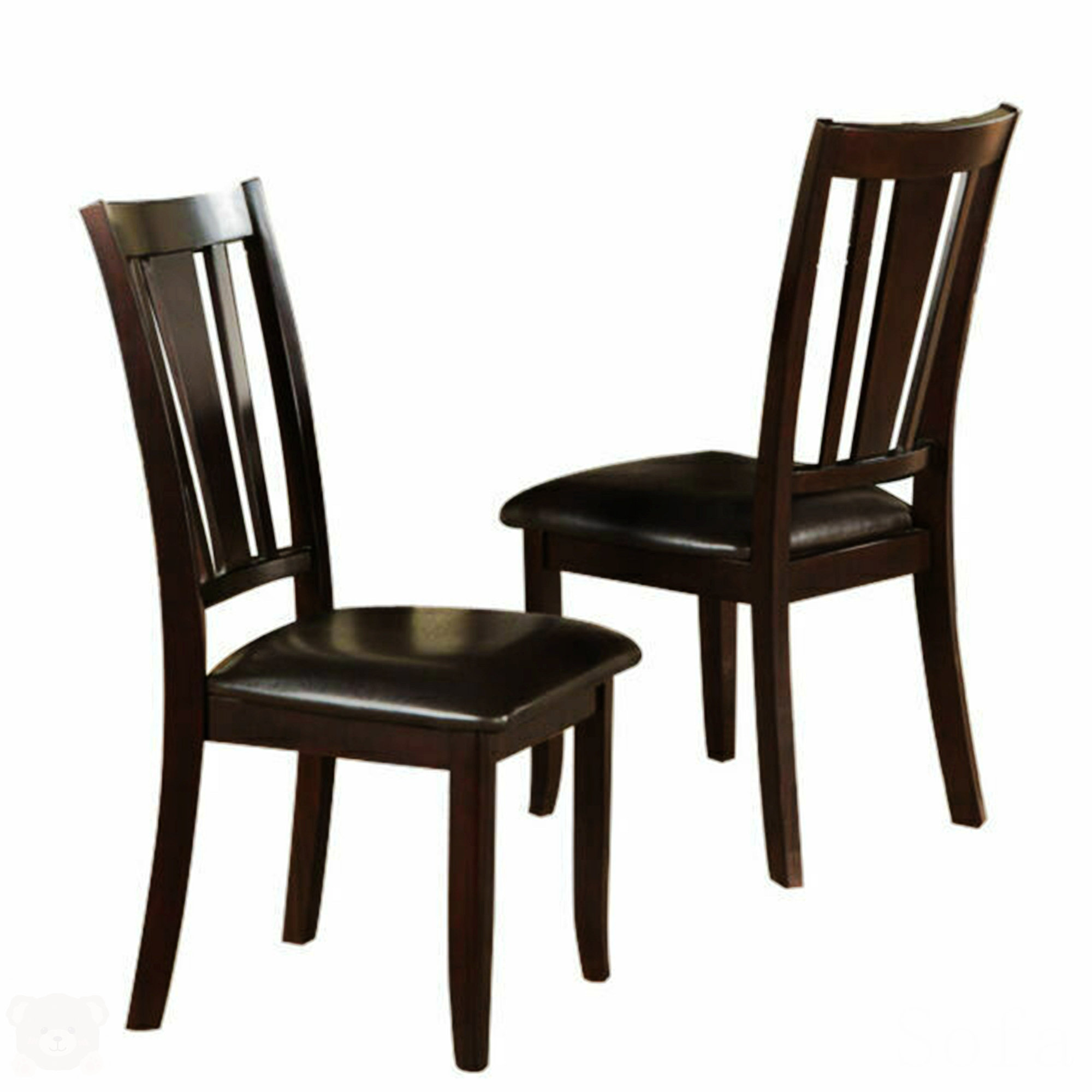 Red Barrel Studio Simple Contemporary Set Of 2 Side Chairs Brown Finish ...