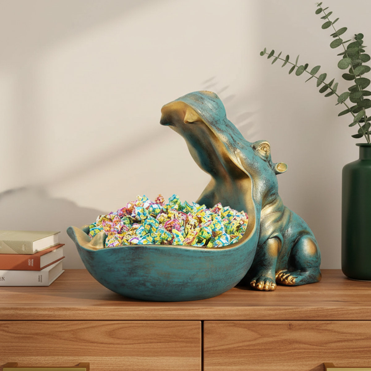 ComfortRug Large Resin Hippo Statue, Unique Home Decor For Living Room ...
