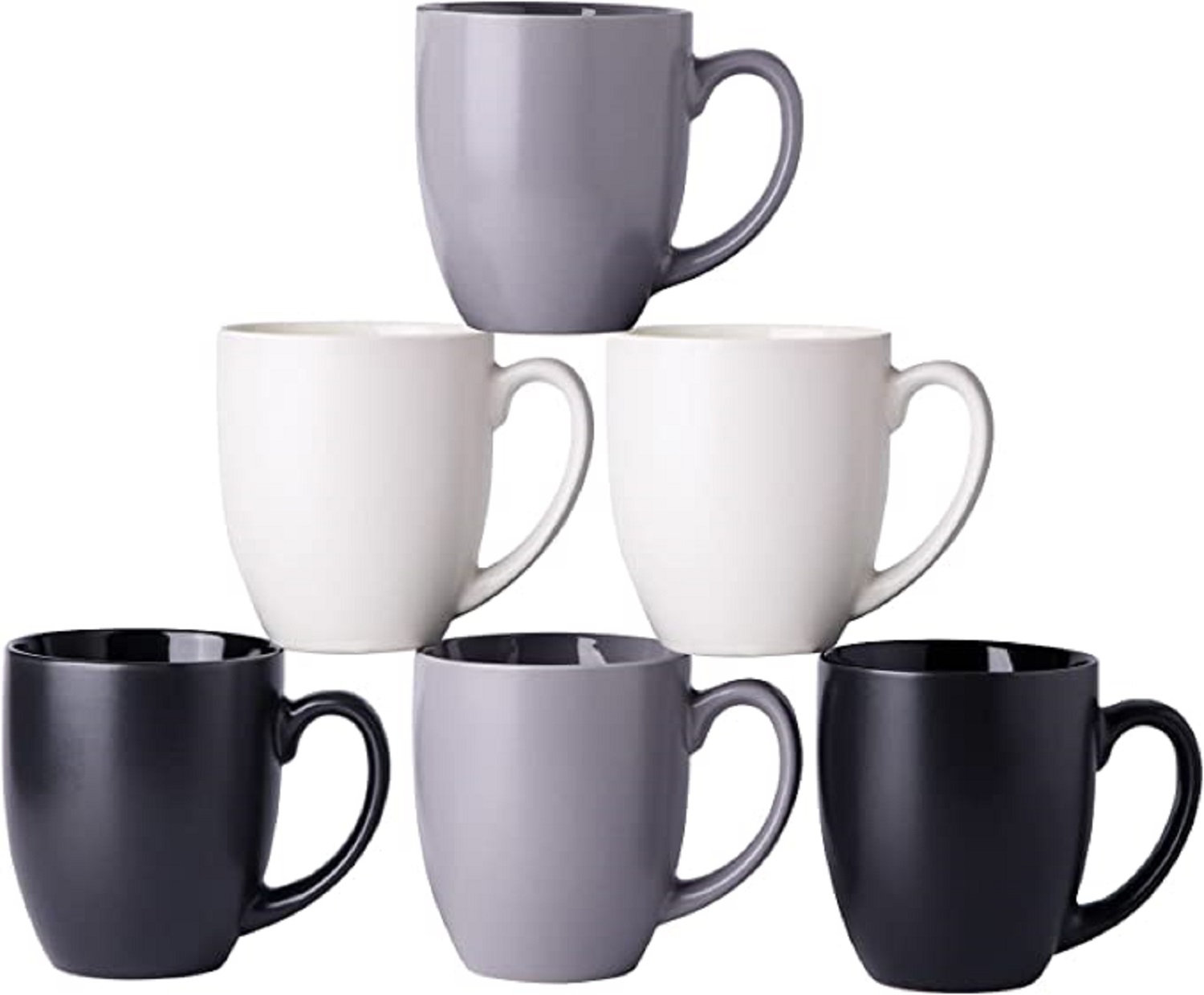 QXXSJ 16oz Coffee Mugs Set Of 6, Large Ceramic Coffee Mugs For Man ...