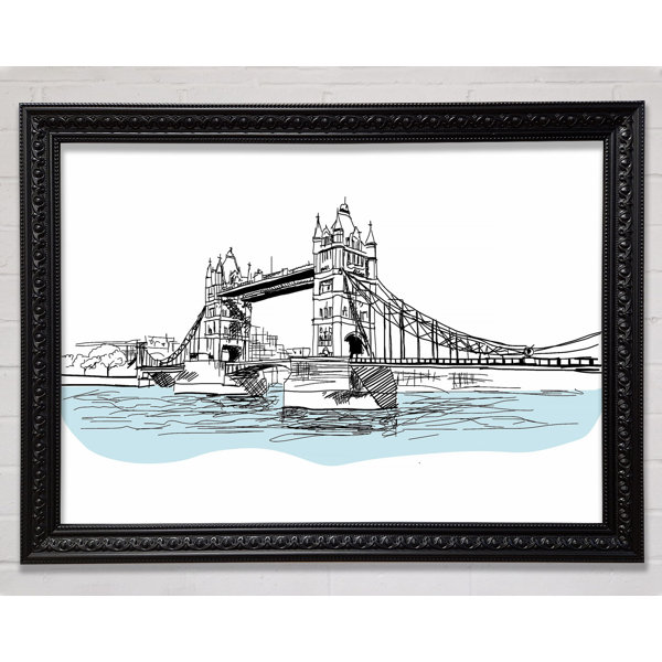 Rosalind Wheeler Tower Bridge Outline 3 - Single Picture Frame Print ...