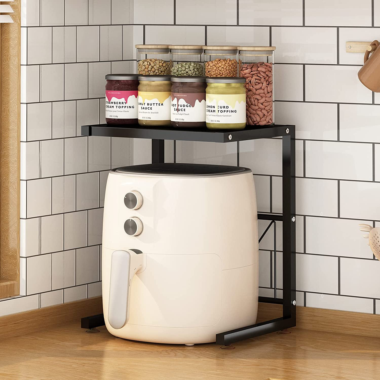 Ebern Designs Emmanuele 11.2" Standard Baker's Rack with Microwave ...