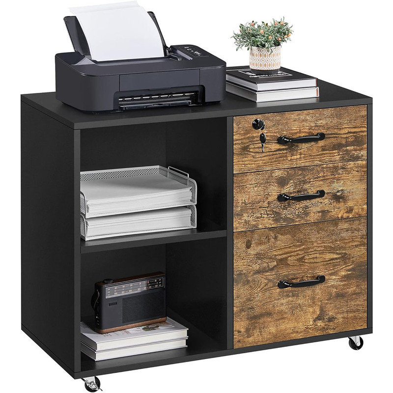 Inbox Zero Rectangular File Cabinet with Lock for A4 Size, 3 Drawer ...