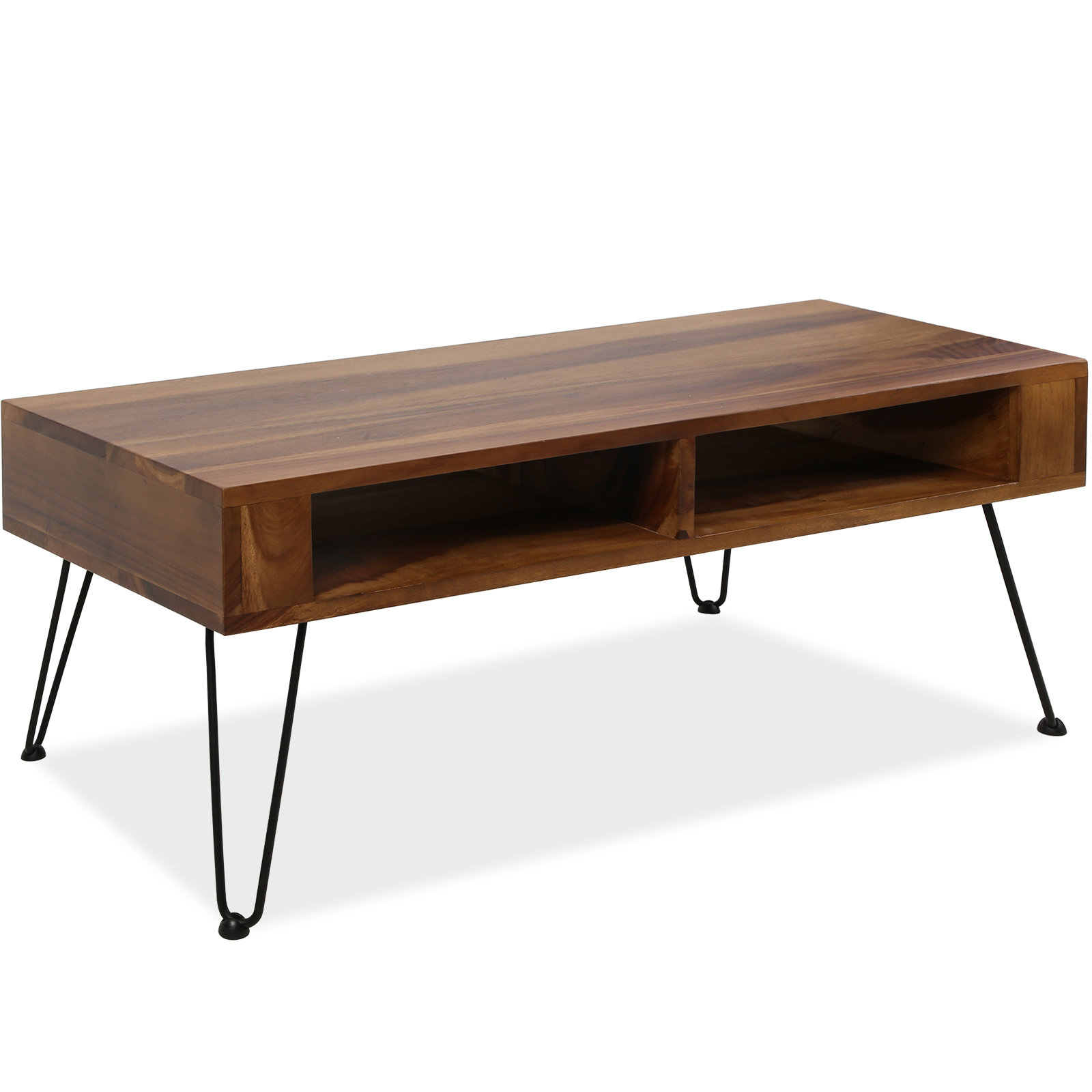 17 Stories Neta Walnut Coffee Table with Storage | Wayfair