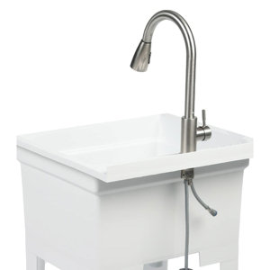 UTILITYSINKS Plastic 24" Compact Workshop Freestanding Laundry Sink ...