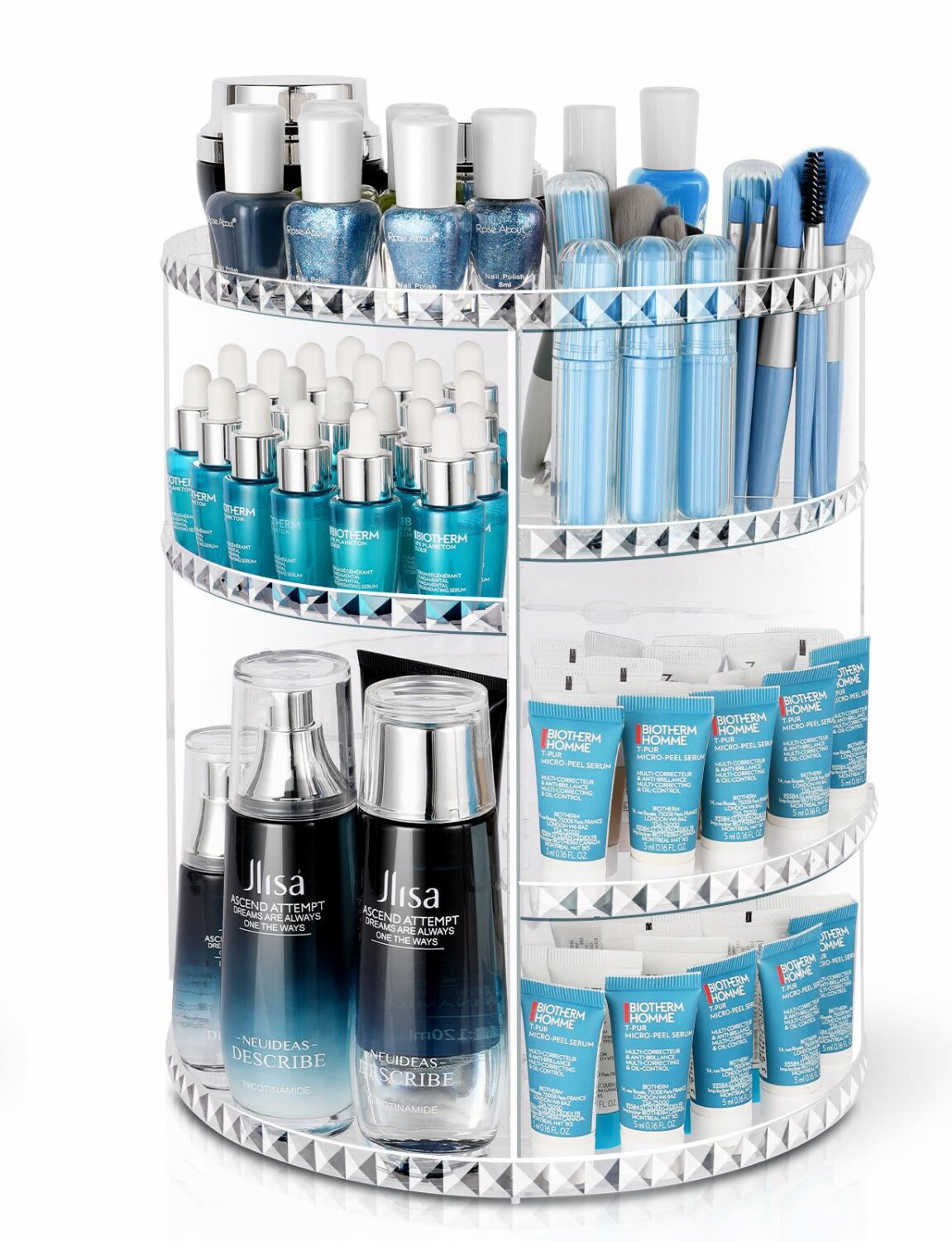 Everly Quinn 360° degree Spin Vanity Organizer - Adjustable Trays ...