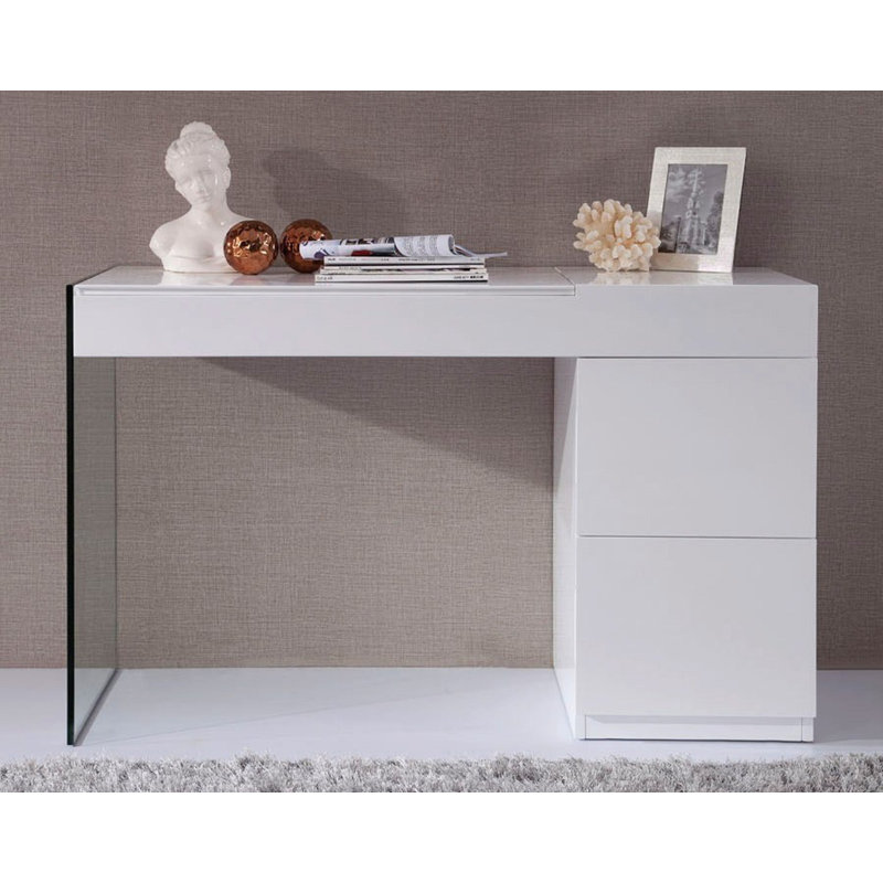 Wade Logan® Bassima Floating Glass Vanity with Mirror & Reviews | Wayfair