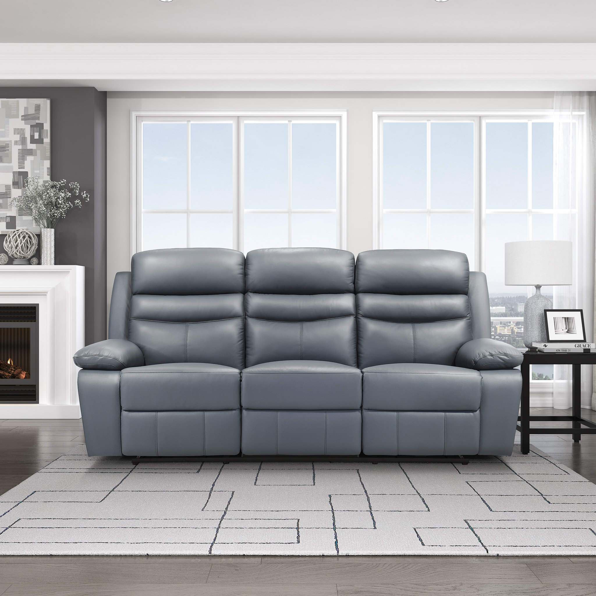 Red Barrel Studio® Kaniel 86.5'' Transitional Power Double Reclining ...