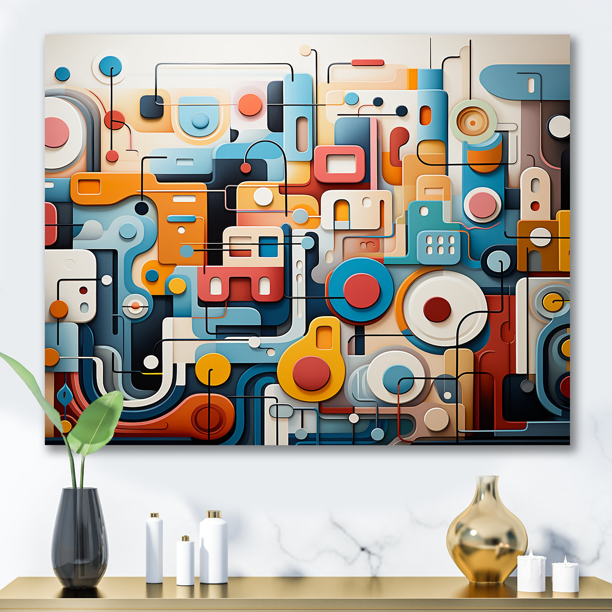 Wrought Studio™ Blue And Yellow Abstract Music Fusion - Abstract Wall ...