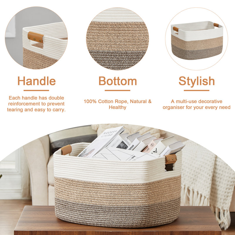 Highland Dunes Anchie Fabric Laundry Basket with Handles & Reviews ...