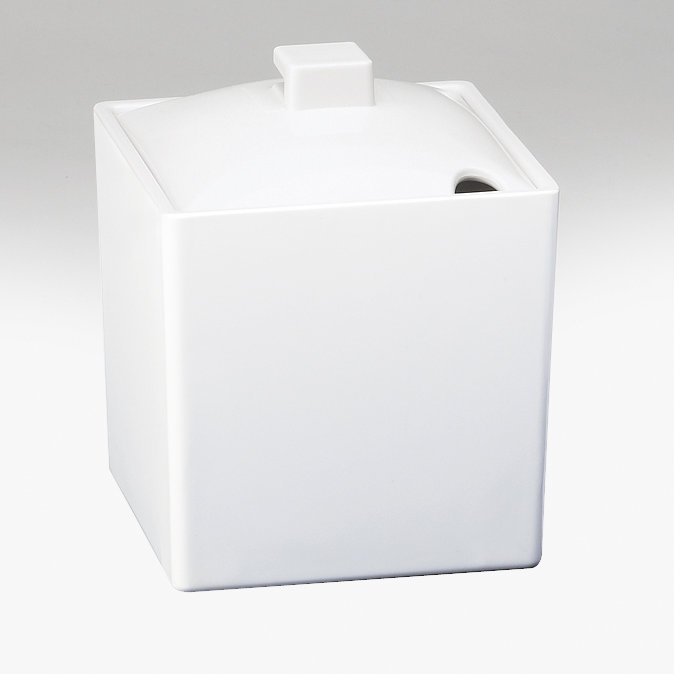 Cal-Mil Eco Modern 4" White Melamine Jar with Notched Lid | Wayfair