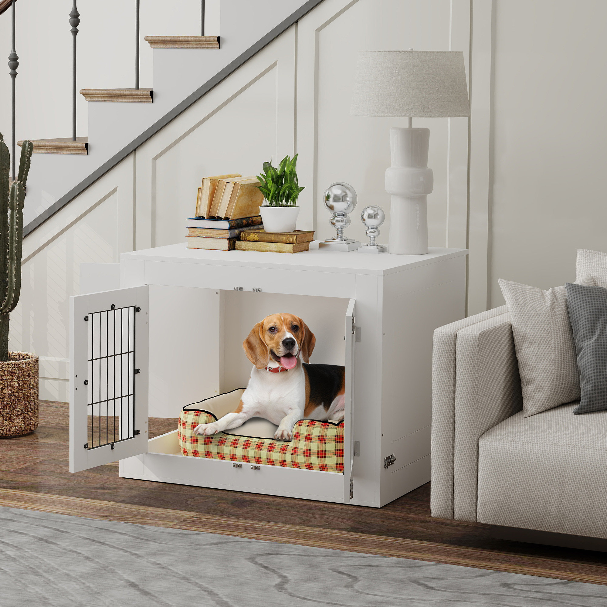 Tucker Murphy Pet™ Dog Crate Furniture with 360° Rotatable Removable ...